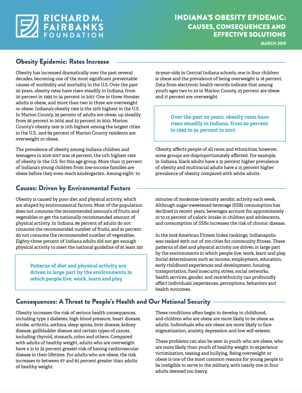 The Obesity Epidemic in Marion County and Indiana – RMFF